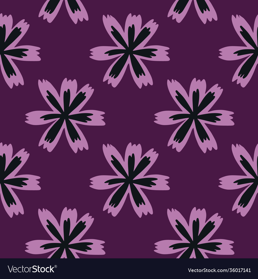 Purple colored seamless pattern with hand drawn Vector Image