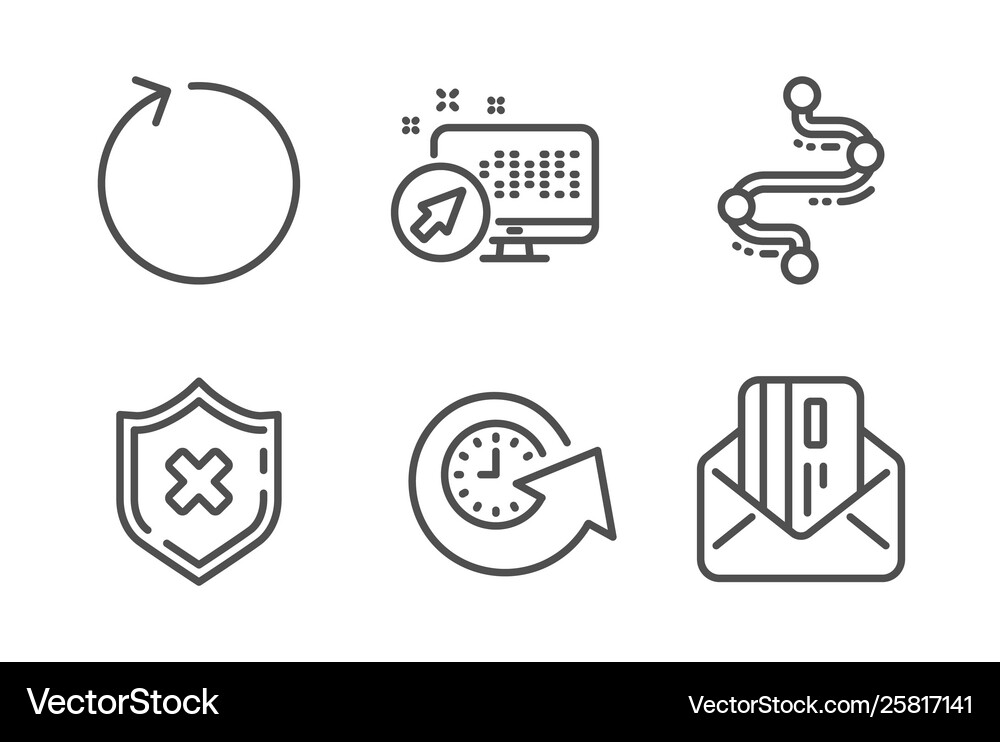 Reject protection update time and timeline icons Vector Image