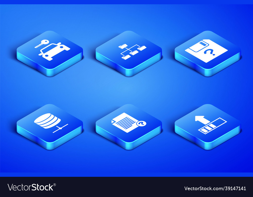 Set loading car rental unknown document server Vector Image Set loading car rental unknown document server Vector Image