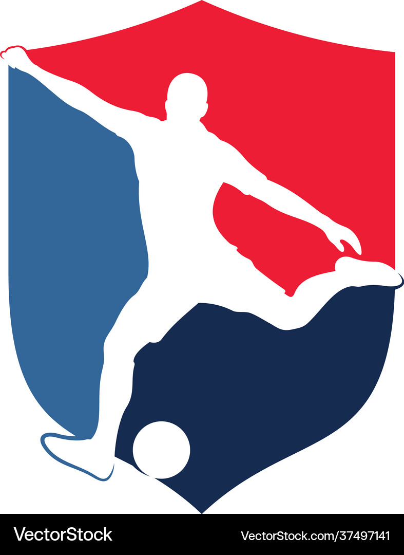 Soccer logo design creative football Royalty Free Vector
