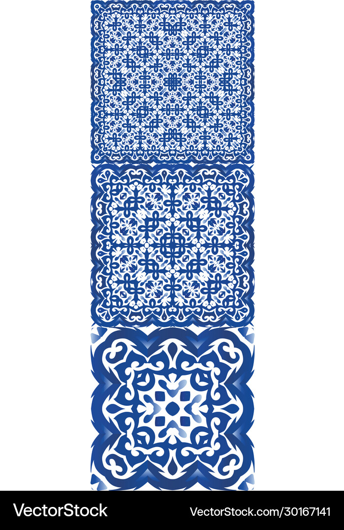 Traditional ornate motive in ceramic tile Vector Image