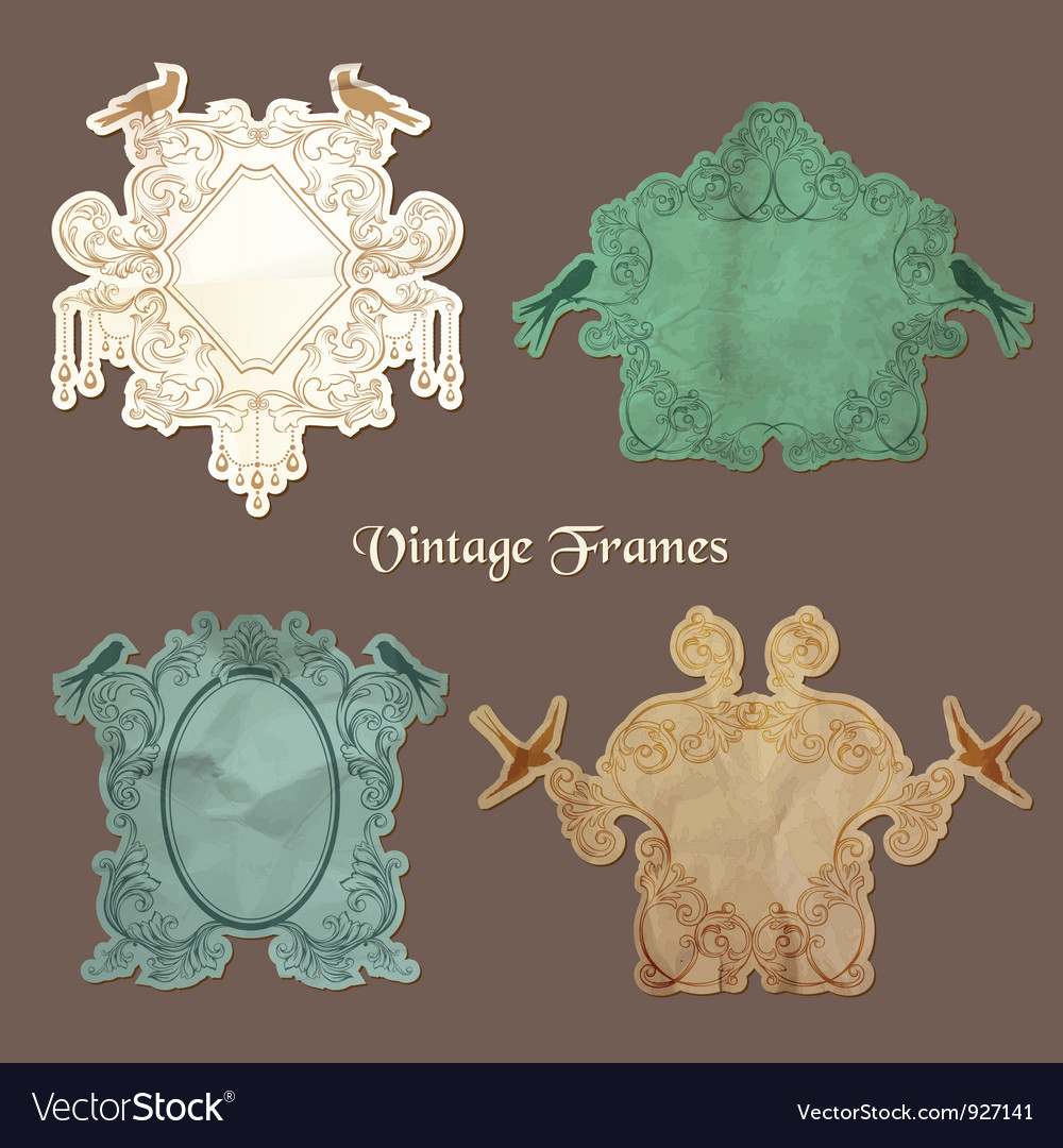 Vintage frames and design elements Royalty Free Vector Image