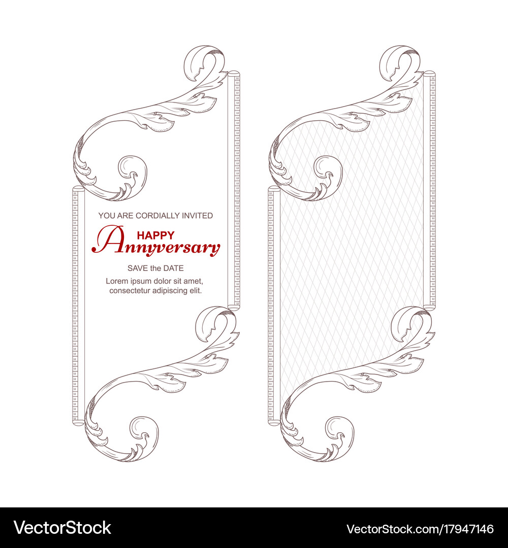 A set of two vertical frames in victorian style Vector Image