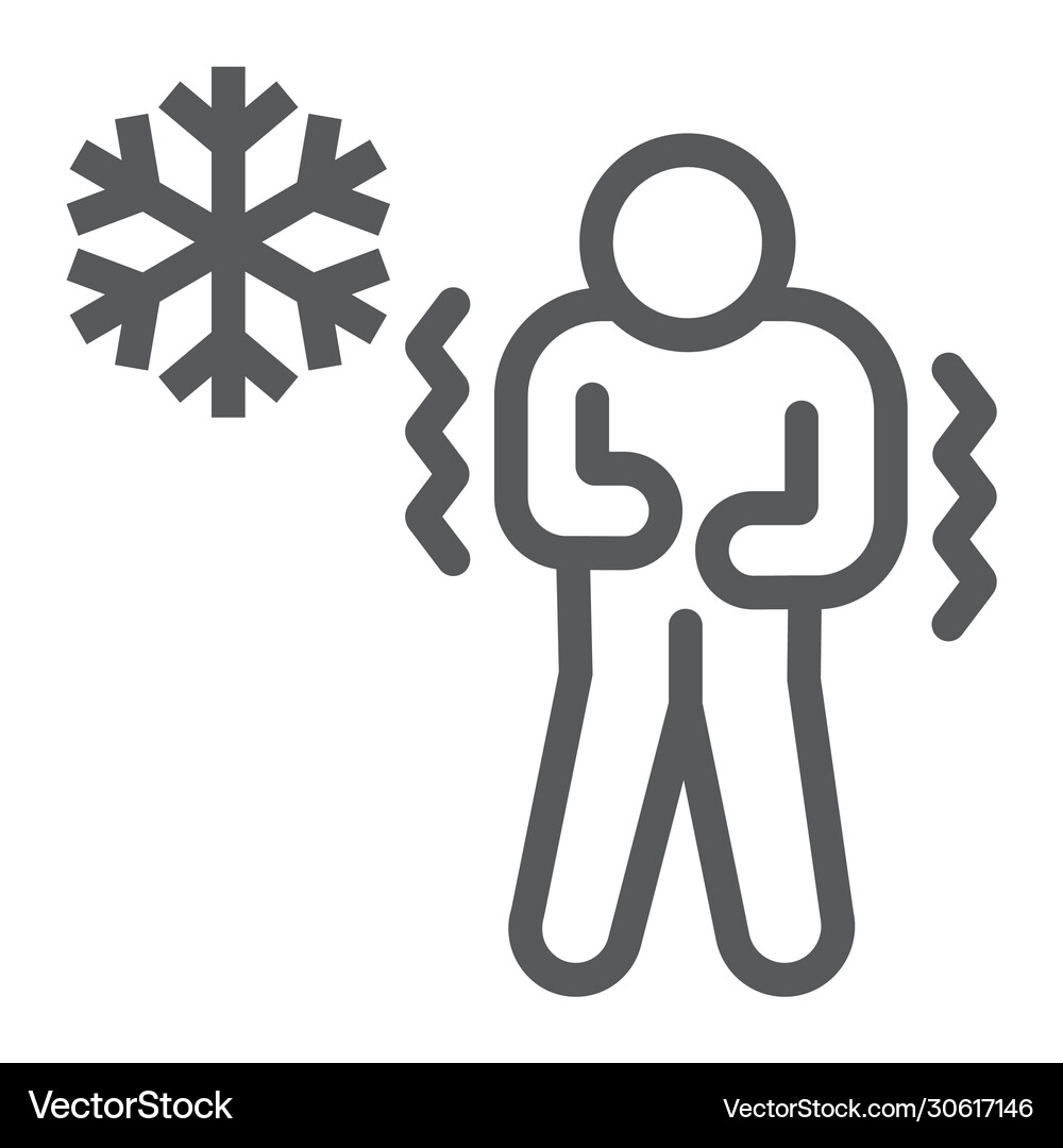 Chill human line icon flu and covid-19 Royalty Free Vector