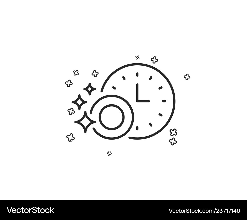 Cleaning dishes with time line icon dishwasher Vector Image