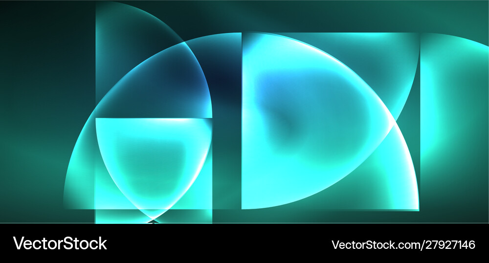 Colorful blue neon shape round triangle in modern Vector Image