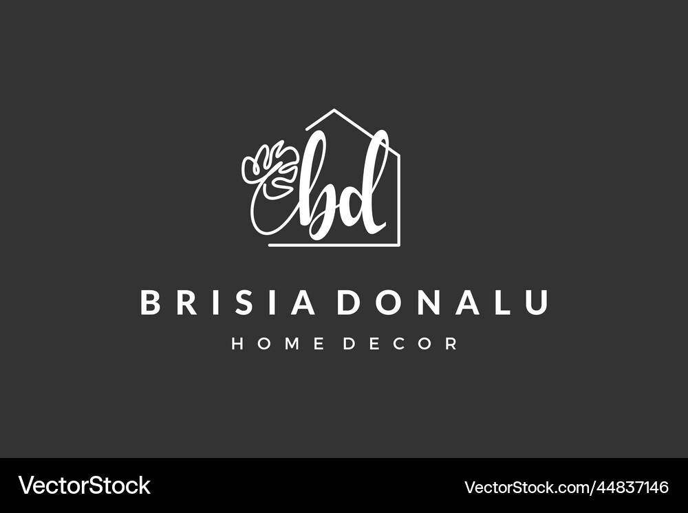 Initial letter bd b logo real estate home house Vector Image