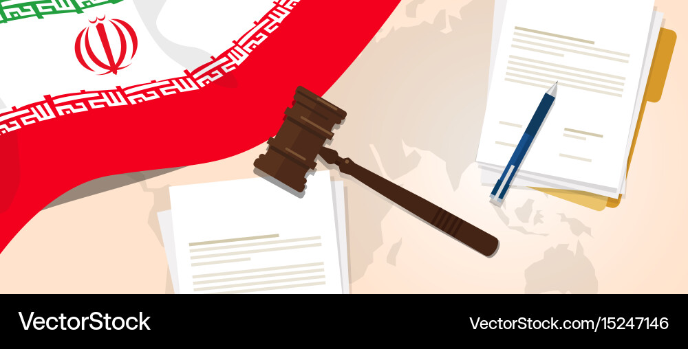 Iran law constitution legal judgment justice Vector Image