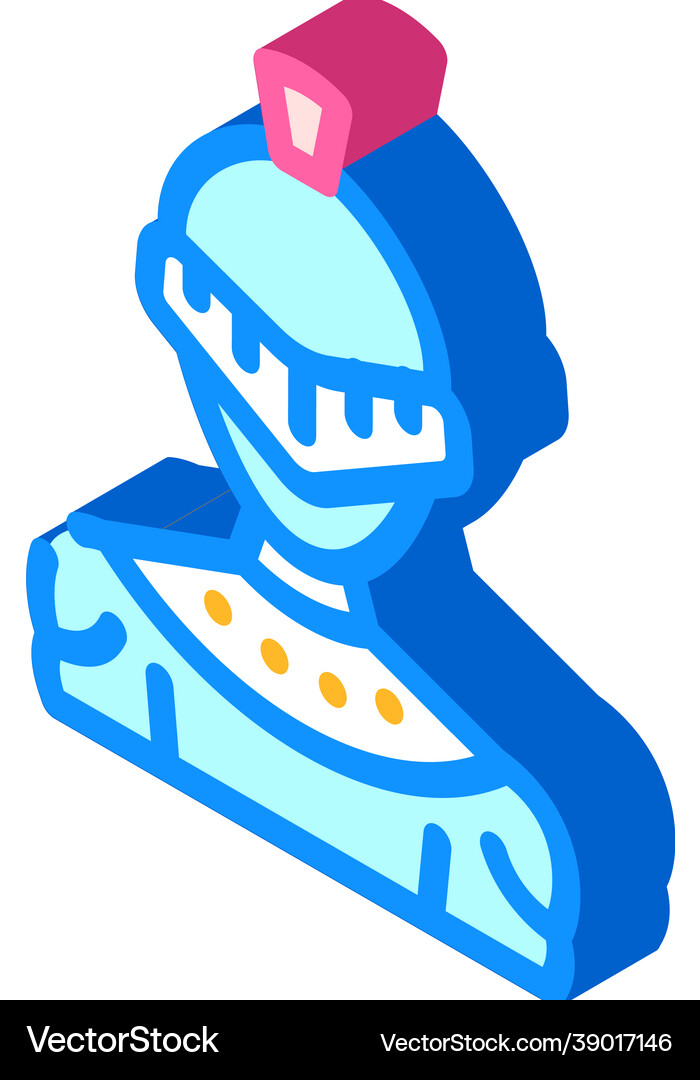 Knight fantasy character isometric icon Royalty Free Vector