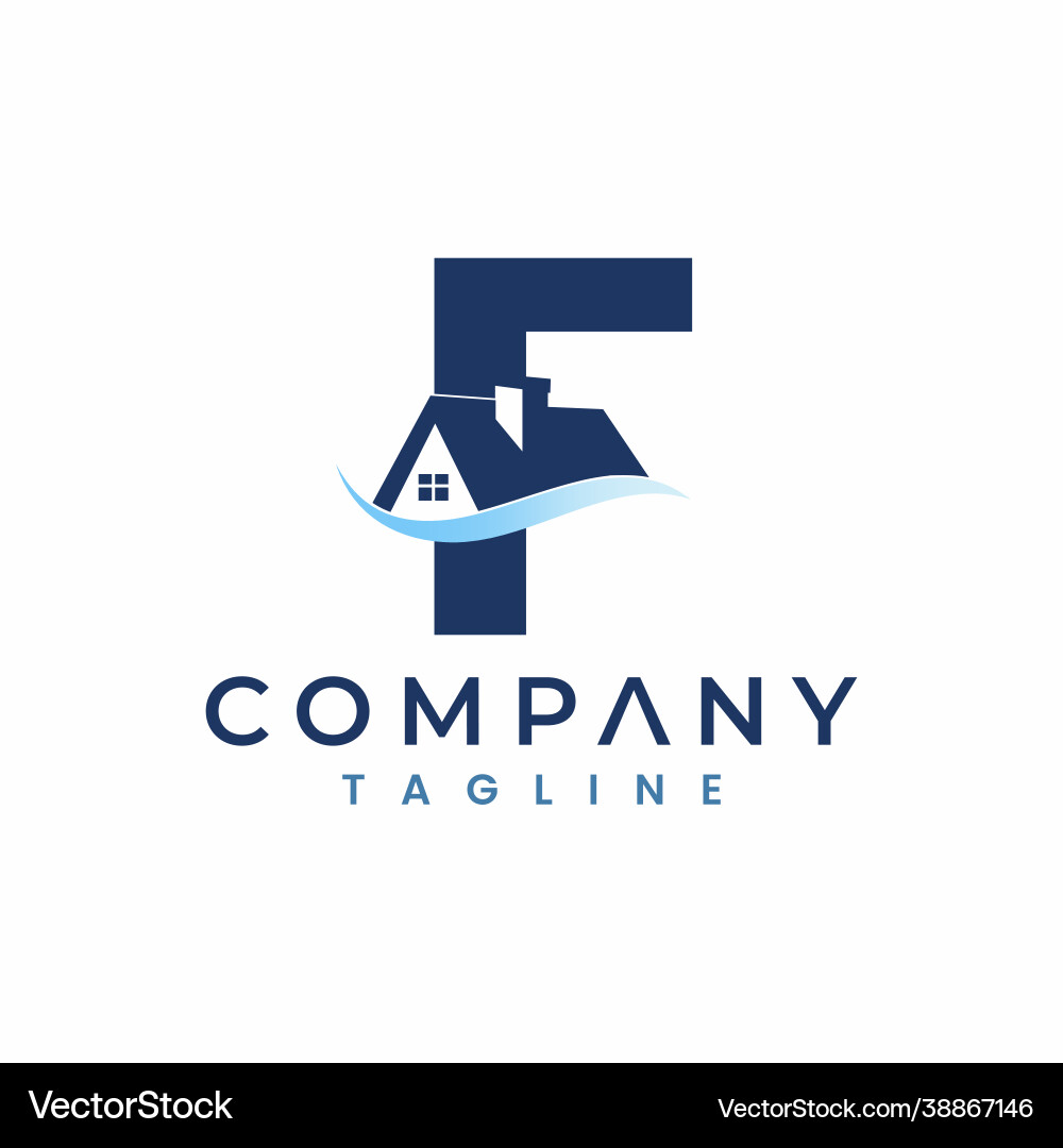 Letter f house logo initial home Royalty Free Vector Image