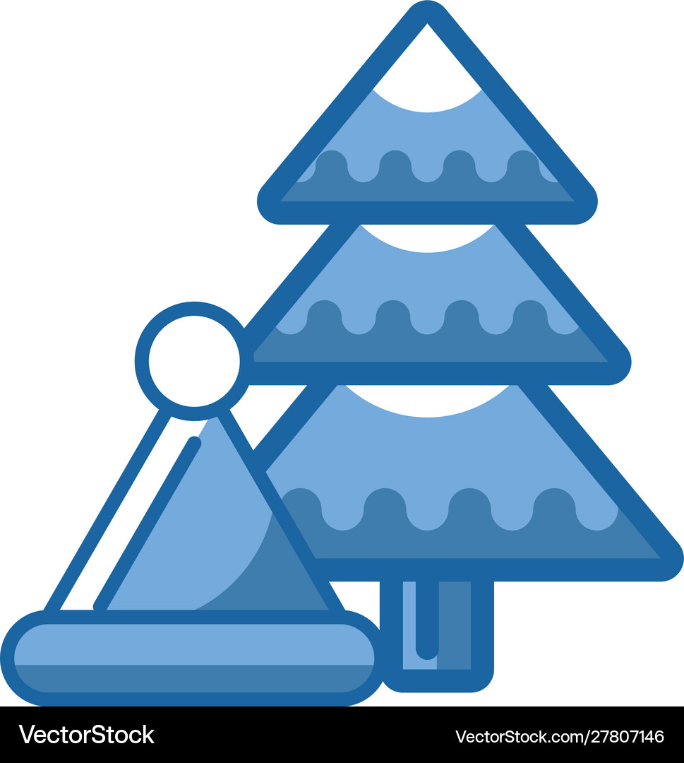 Merry christmas pine tree icon Royalty Free Vector Image