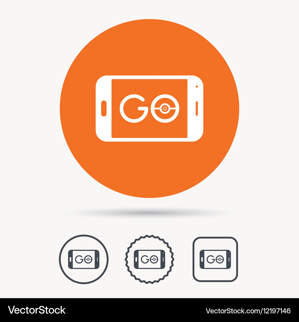 Smartphone device icon go symbol Royalty Free Vector Image