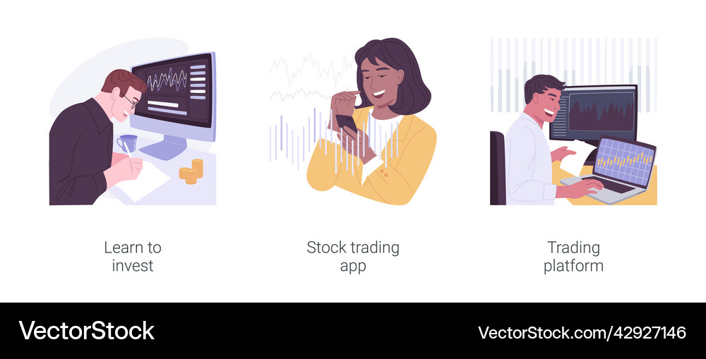 Stock trade isolated cartoon Royalty Free Vector Image
