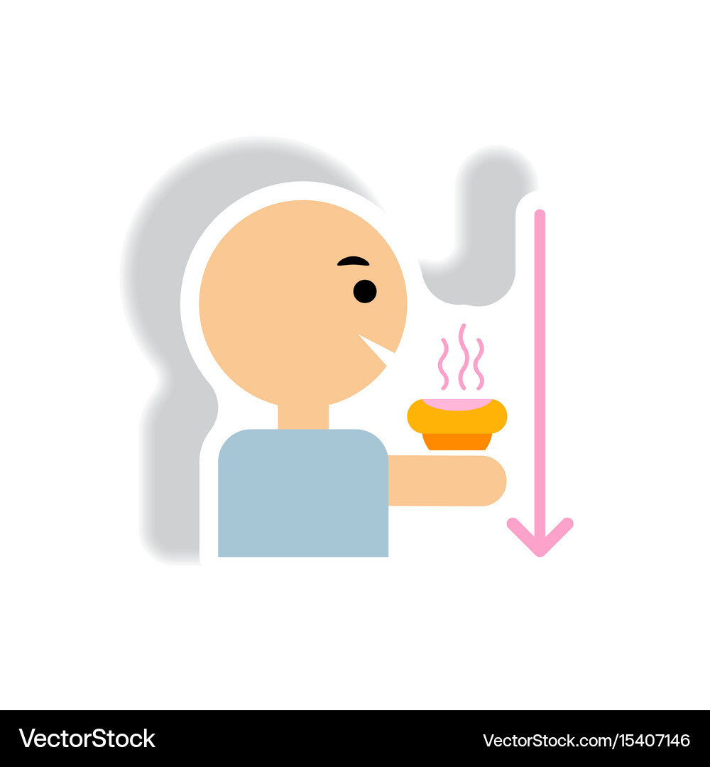 Stylish icon in paper sticker style man drinking Vector Image