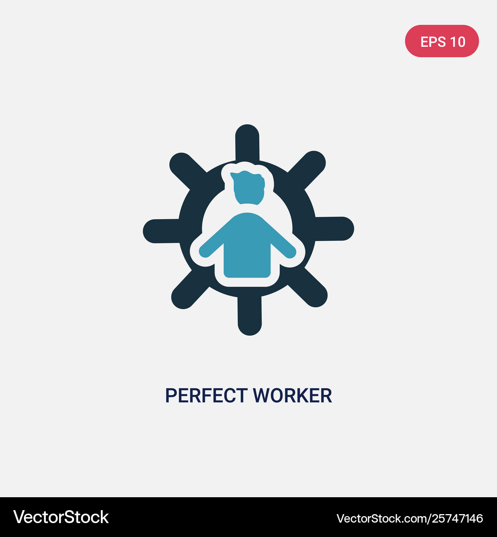 Two color perfect worker icon from people concept Vector Image