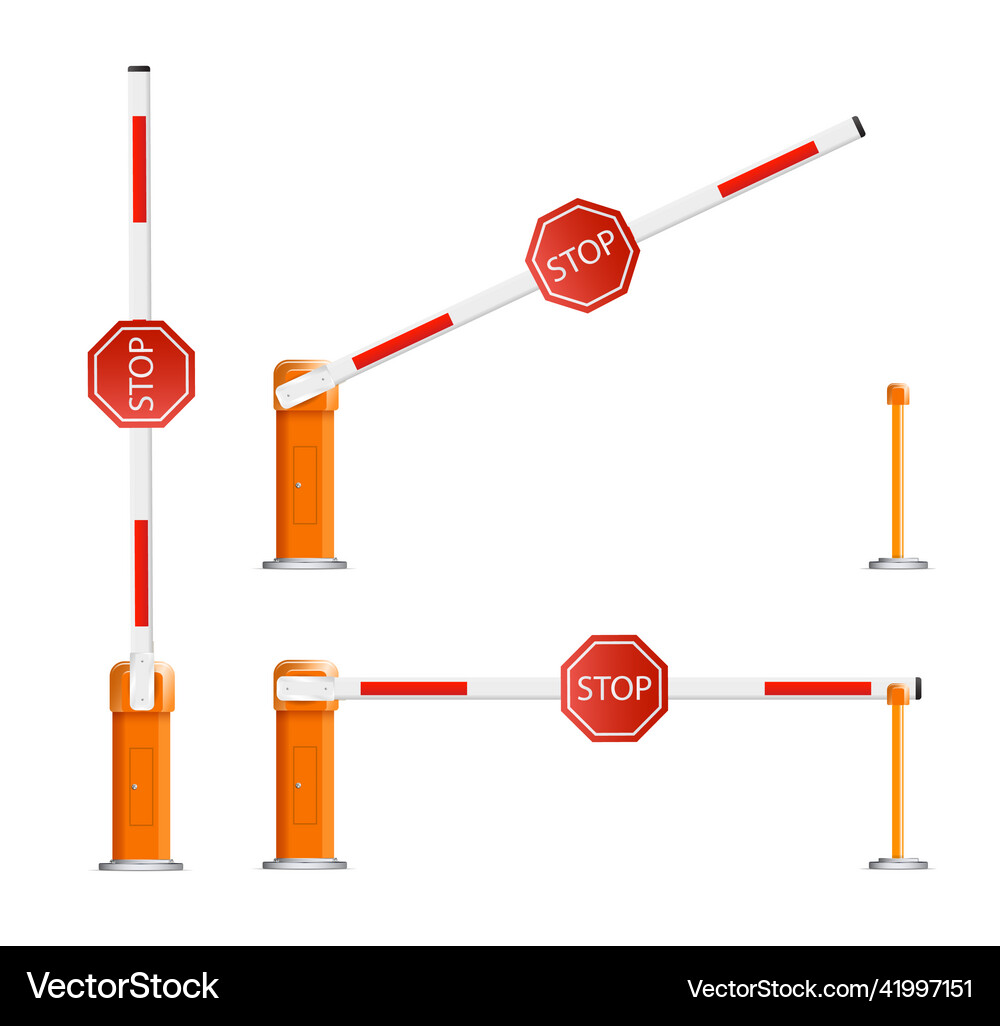 Barrier flockparking zone turnpike on white Vector Image