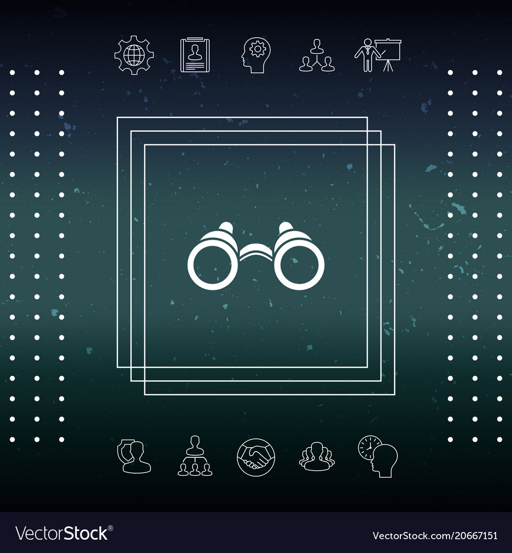Binoculars symbol icon Royalty Free Vector Image