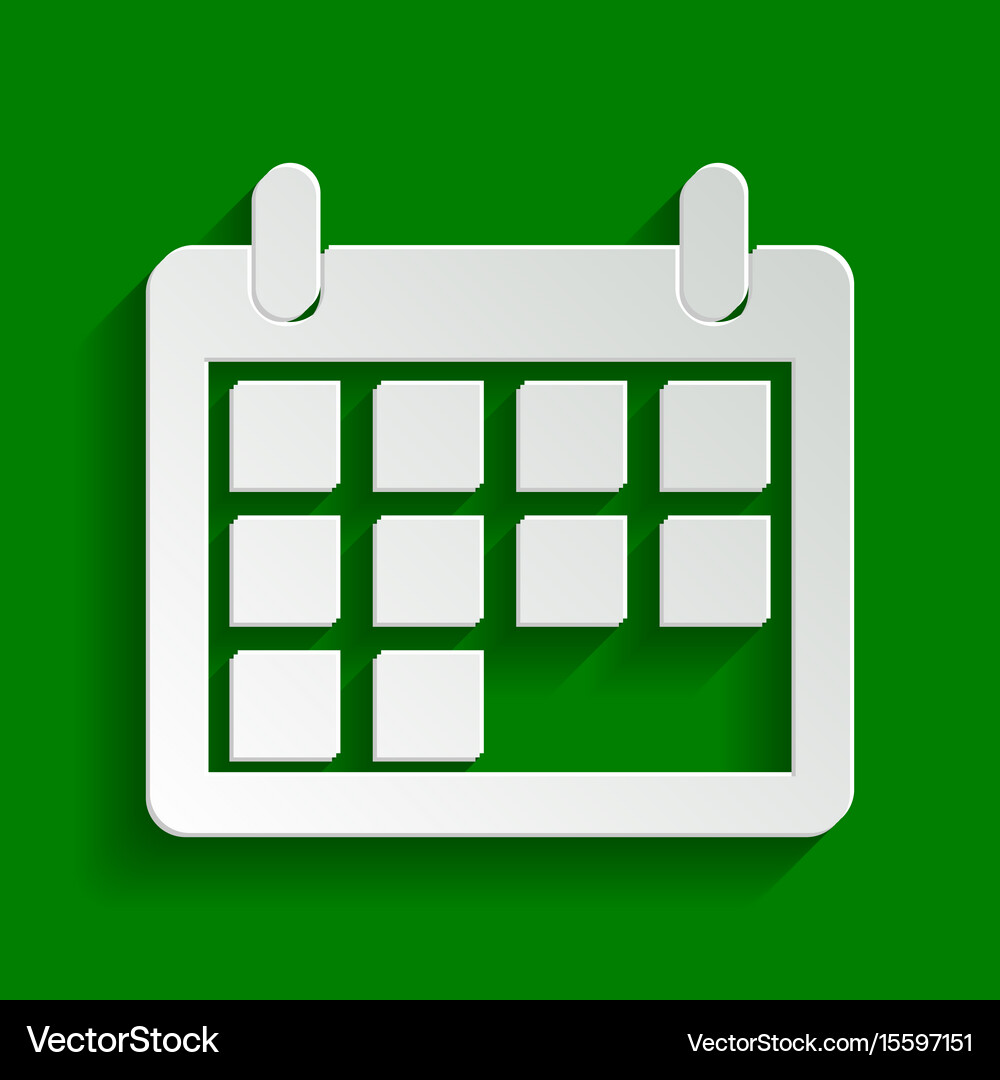 Calendar sign paper whitish Royalty Free Vector Image