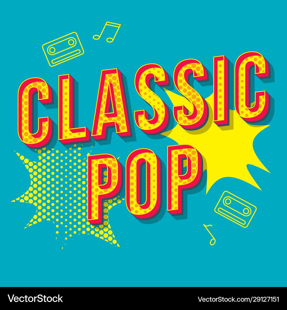 Classic pop vintage 3d lettering retro bold font Vector Image