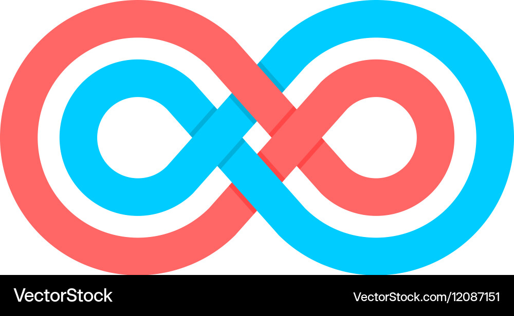 Color infinity crossed lines logo Royalty Free Vector Image