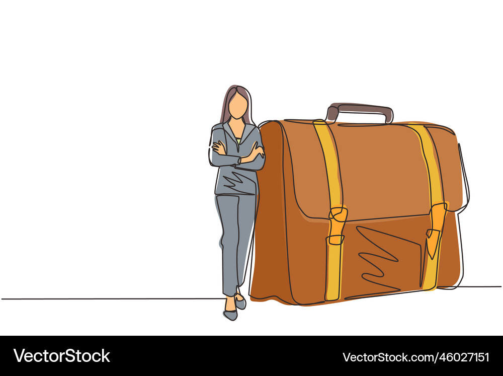 Continuous one line drawing modern confident Vector Image