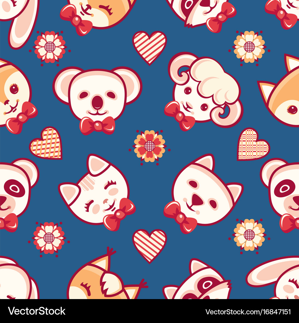Cute pets seamless pattern Royalty Free Vector Image