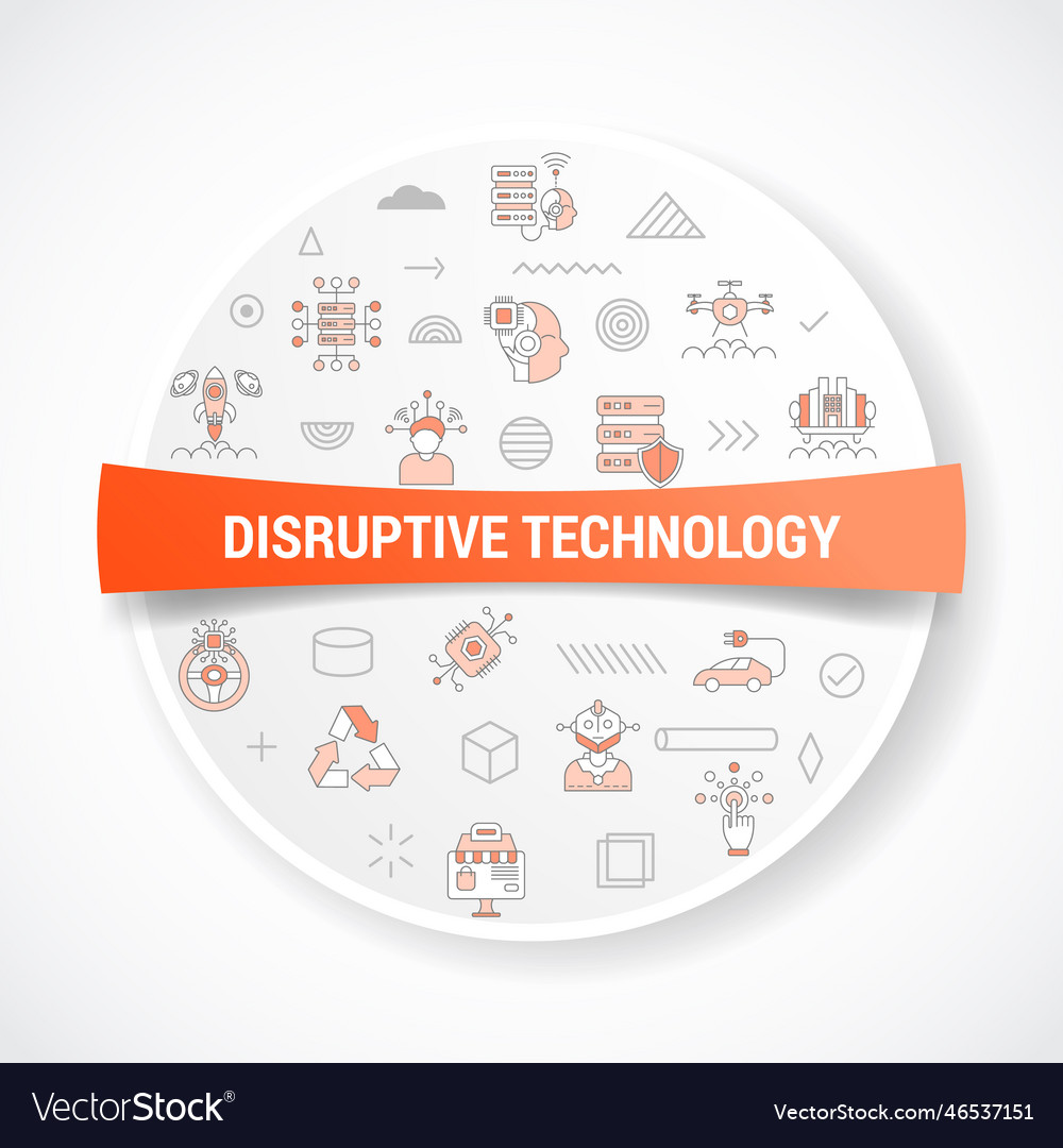 Disruptive technology concept with icon concept Vector Image Disruptive technology concept with icon concept Vector Image