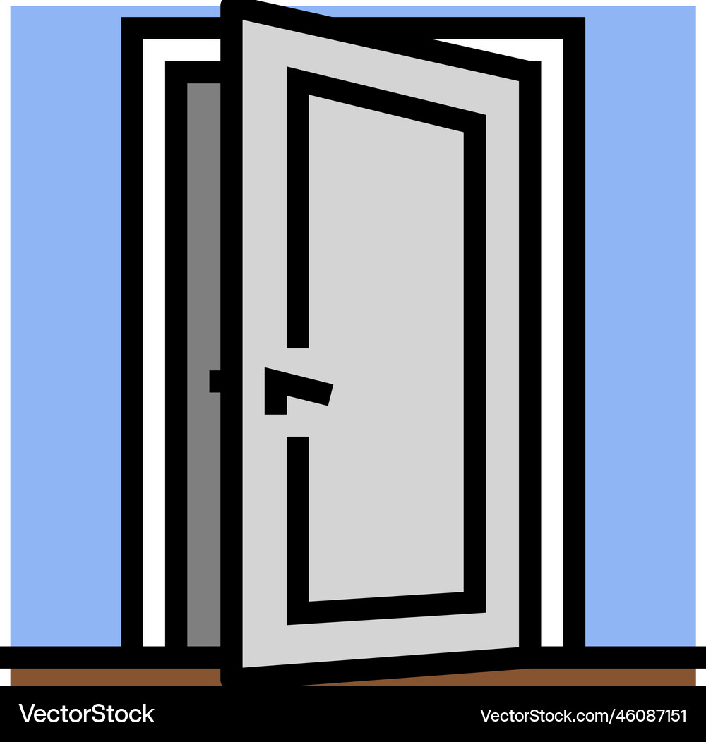 Door building house color icon Royalty Free Vector Image