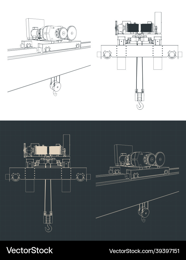 Double girder overhead crane electric chain hoist Vector Image