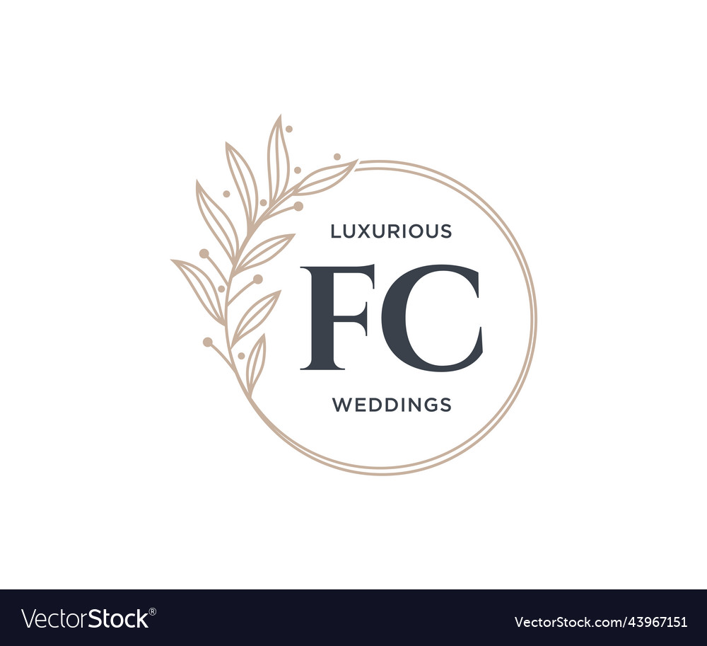 Fc initials letter wedding monogram logos Vector Image