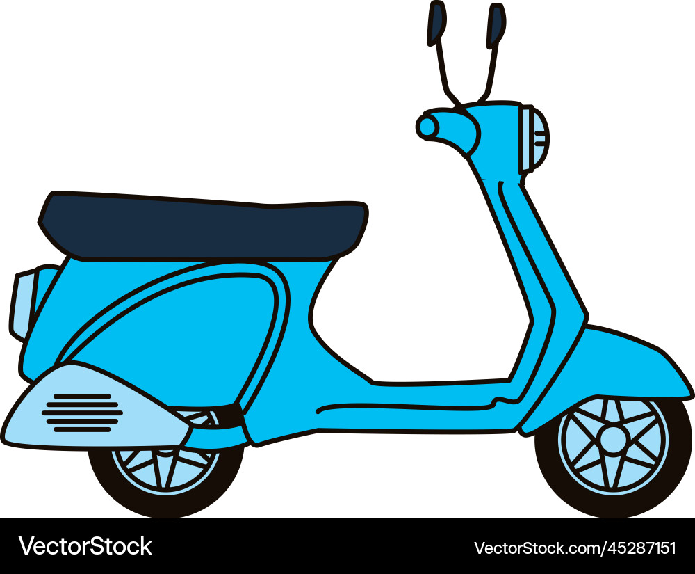 Flat blue vespa Royalty Free Vector Image - VectorStock