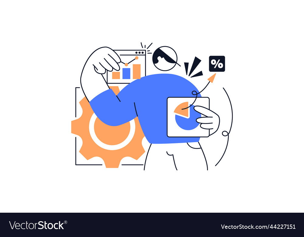 Flat design statistical and data analysis Vector Image