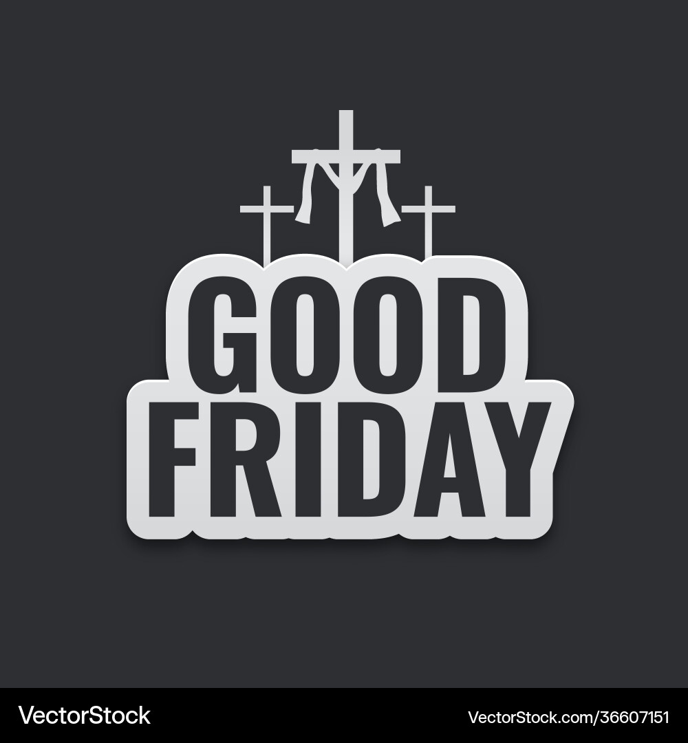 Good friday poster with cross symbols Royalty Free Vector
