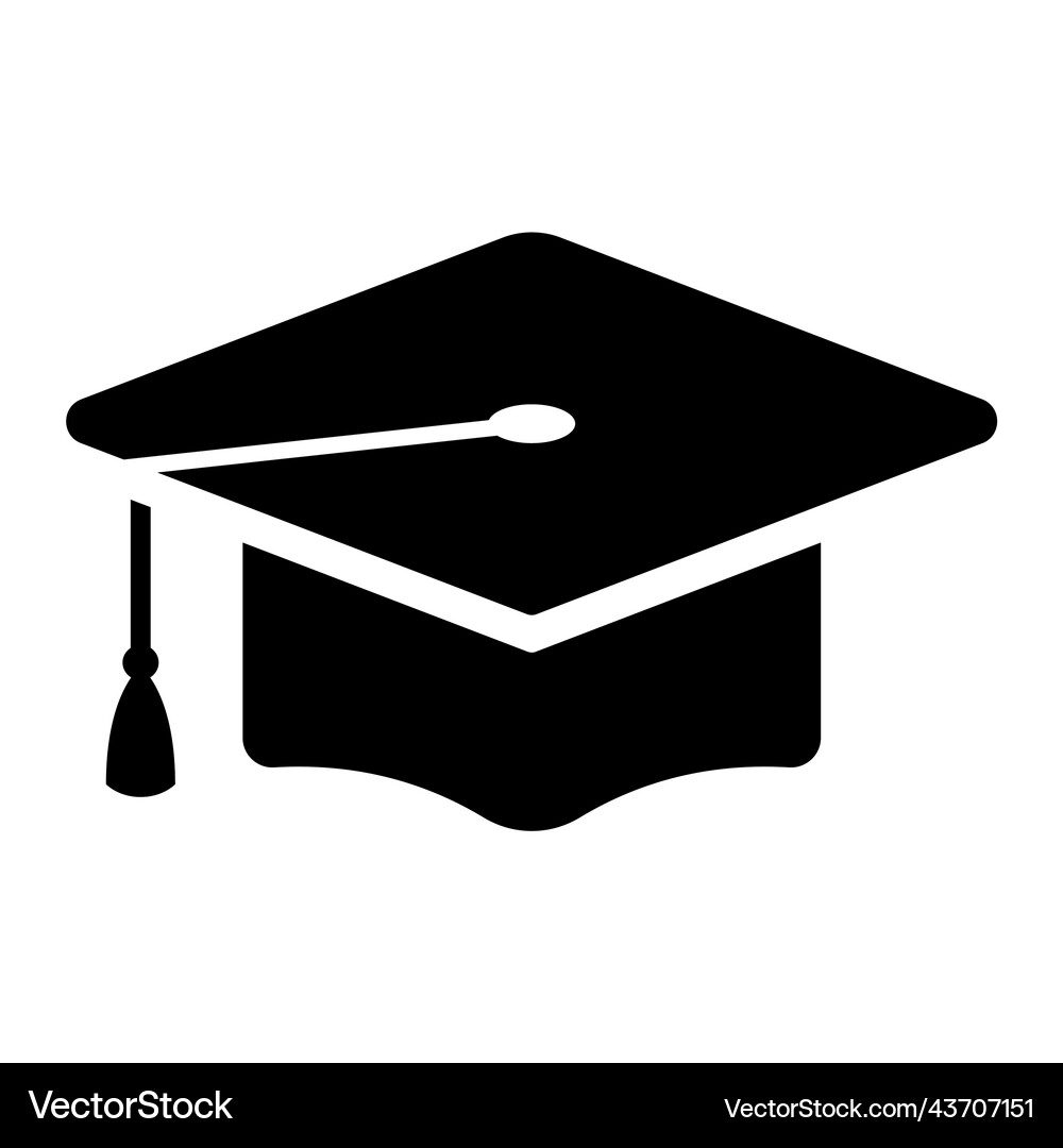 Graduation or graduate icon students cap education