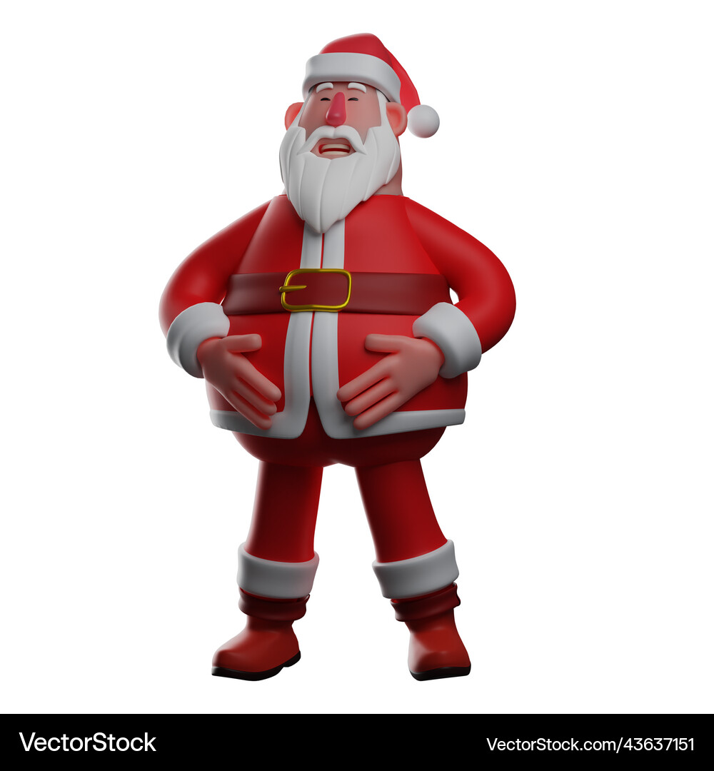Happy face cartoon santa 3d character has Vector Image