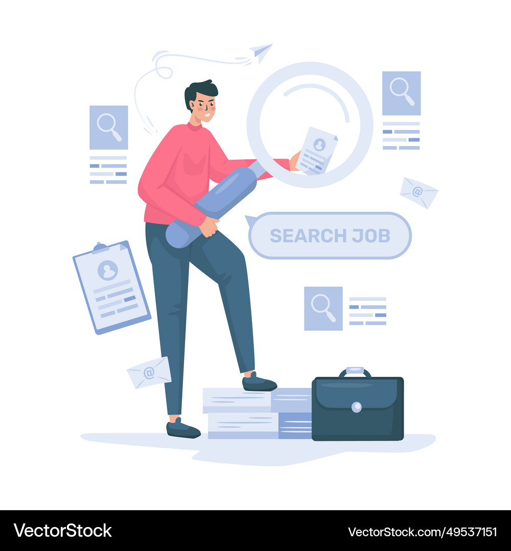 Job seekers search for vacancy information Vector Image
