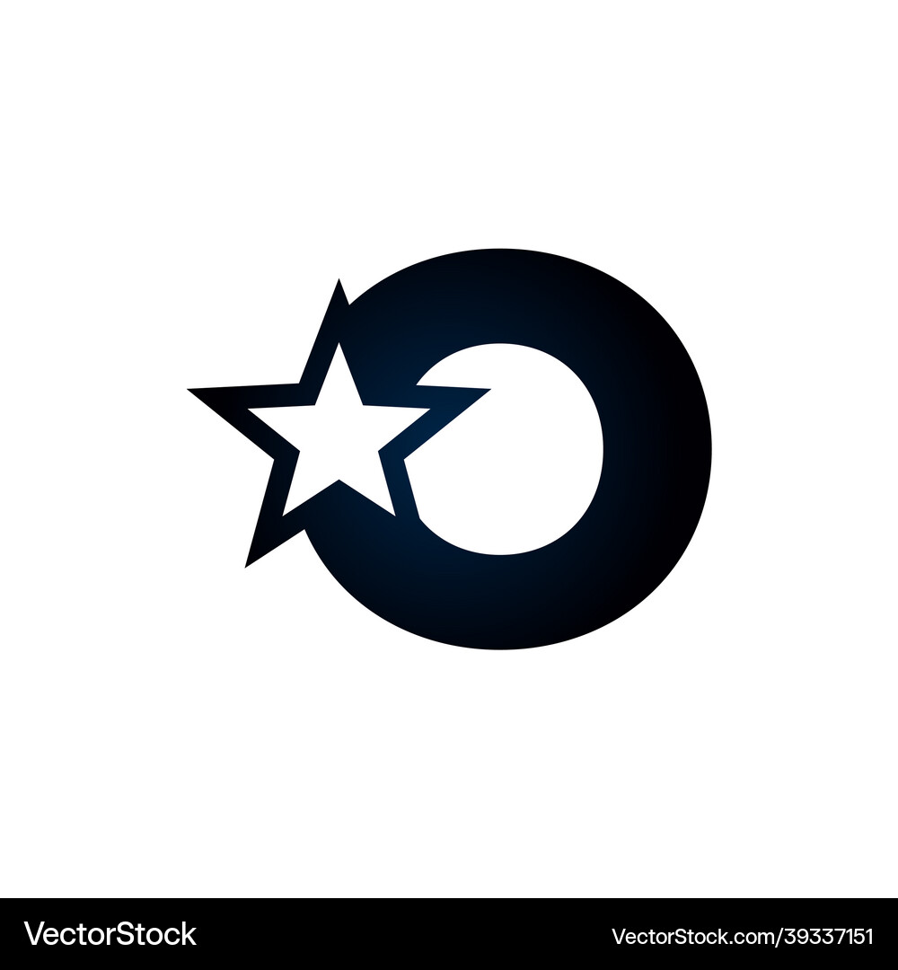 Letter o star logo usable for winner award Vector Image
