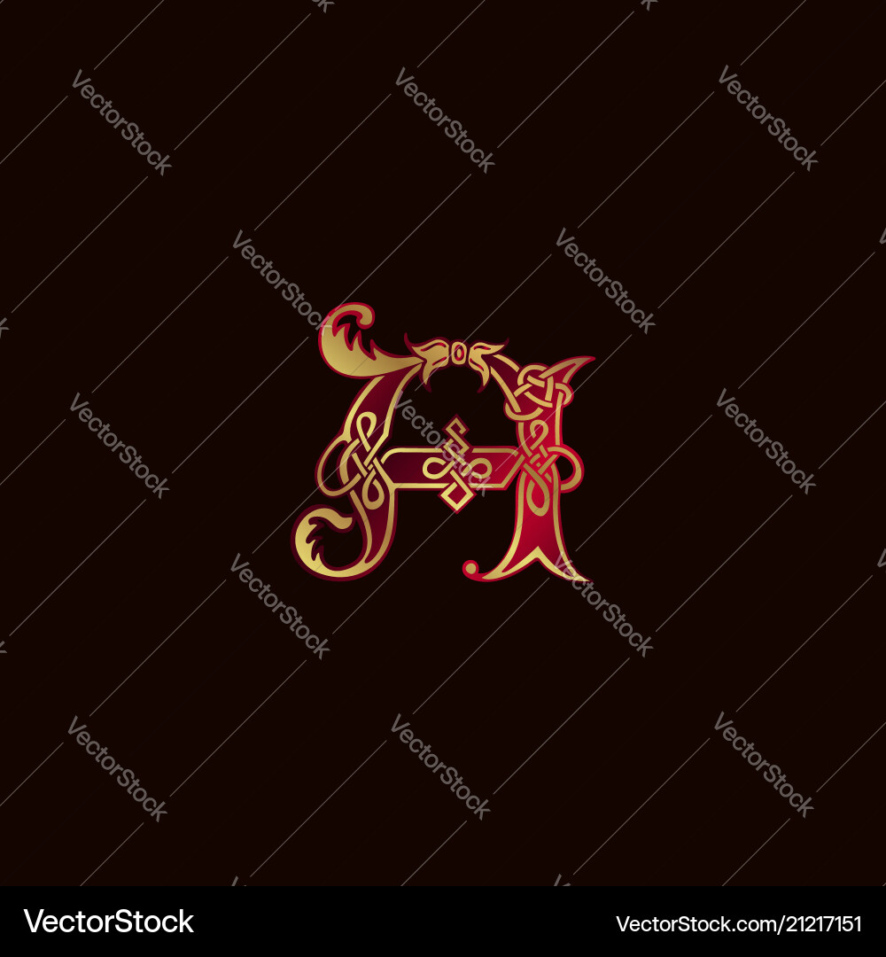 Luxury letter a decoration logo design concept Vector Image