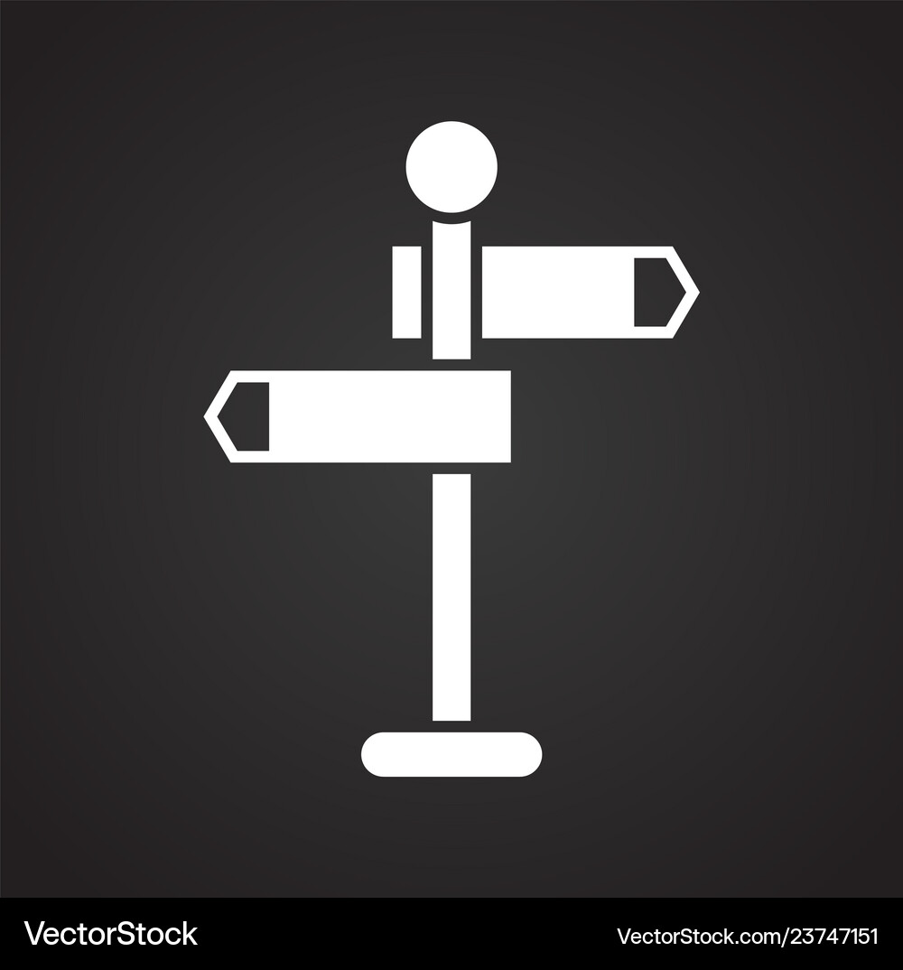 Navigation signs icon on black background Vector Image