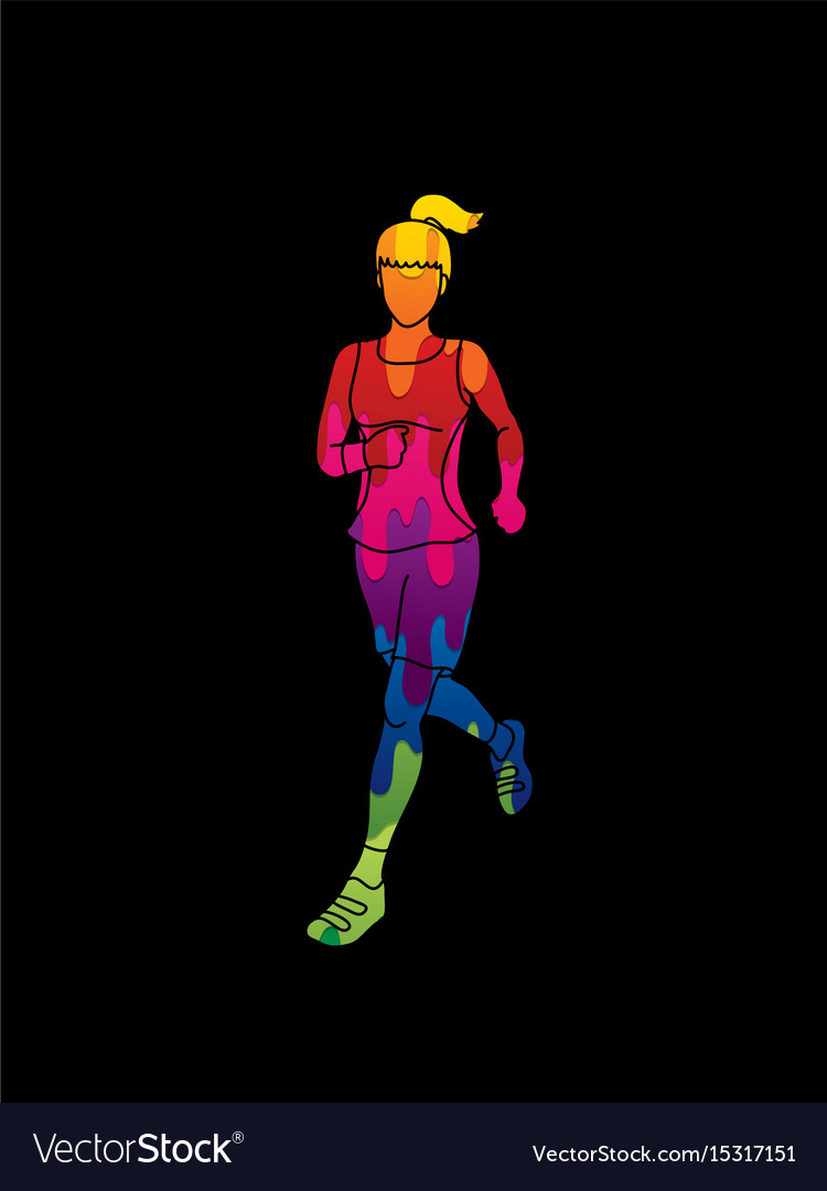 Running woman sport woman sprinter marathon Vector Image