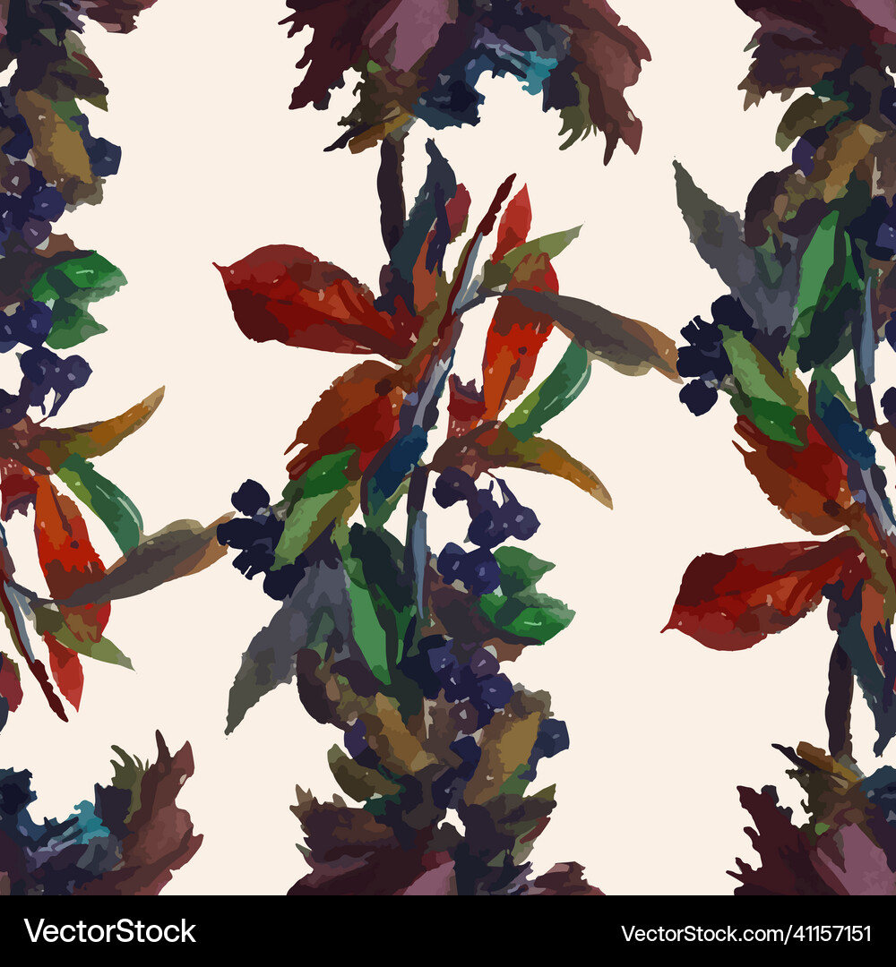 Seamless background from watercolor drawings Vector Image