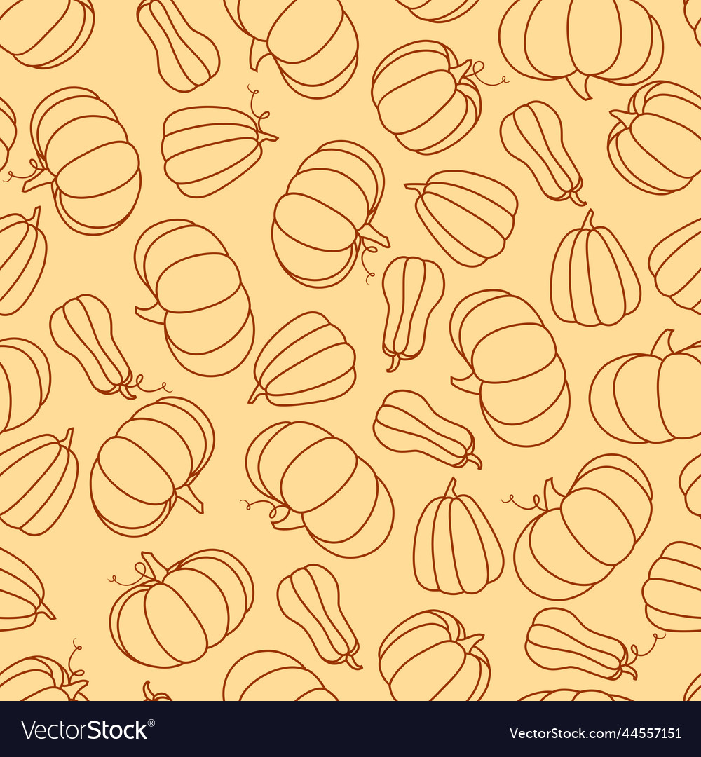 Seamless pattern with different pumpkins Vector Image