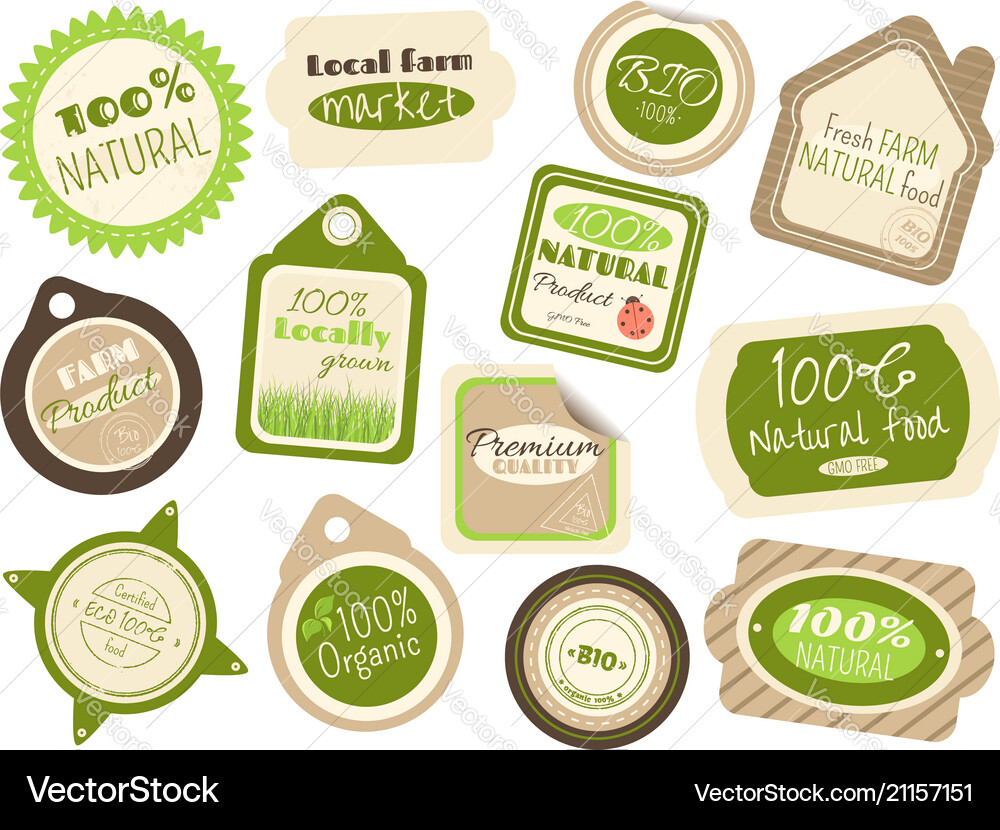 Set labels and stickers in retro style Royalty Free Vector
