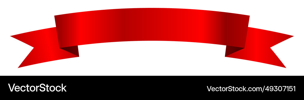Silk red ribbon or label banner symbol wave Vector Image