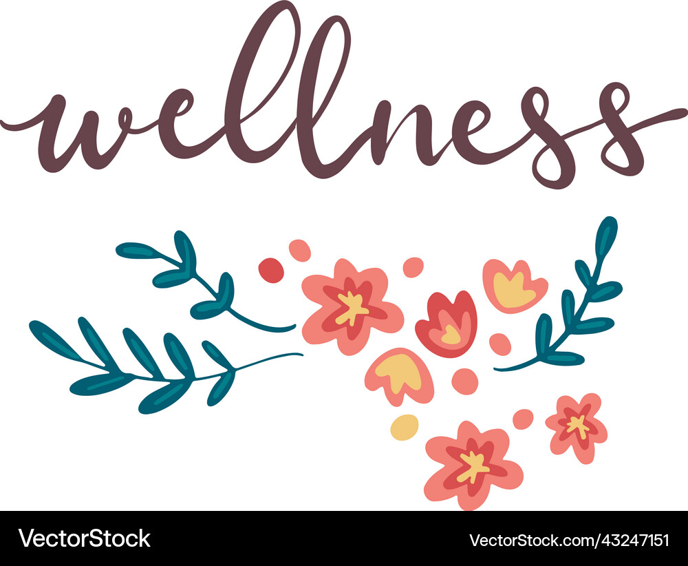 Wellness handwritten lettering card concept design