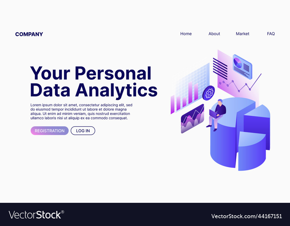 Your personal data analytics data analyse Vector Image