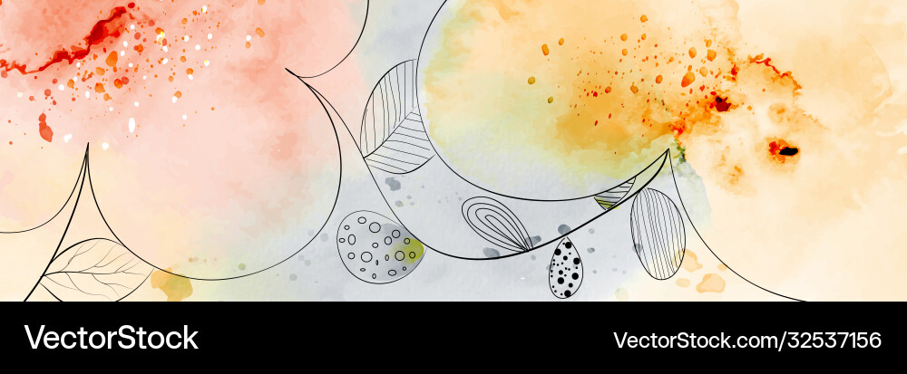 Abstract flower banner design on splatter Vector Image