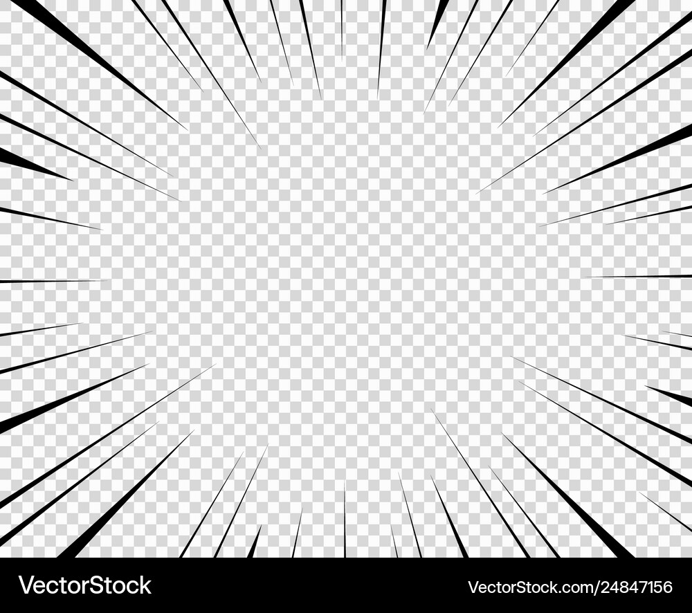 Black radial lines for comics superhero action Vector Image