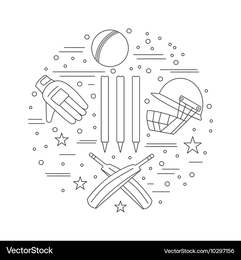 Cricket sport game graphic design concept Vector Image