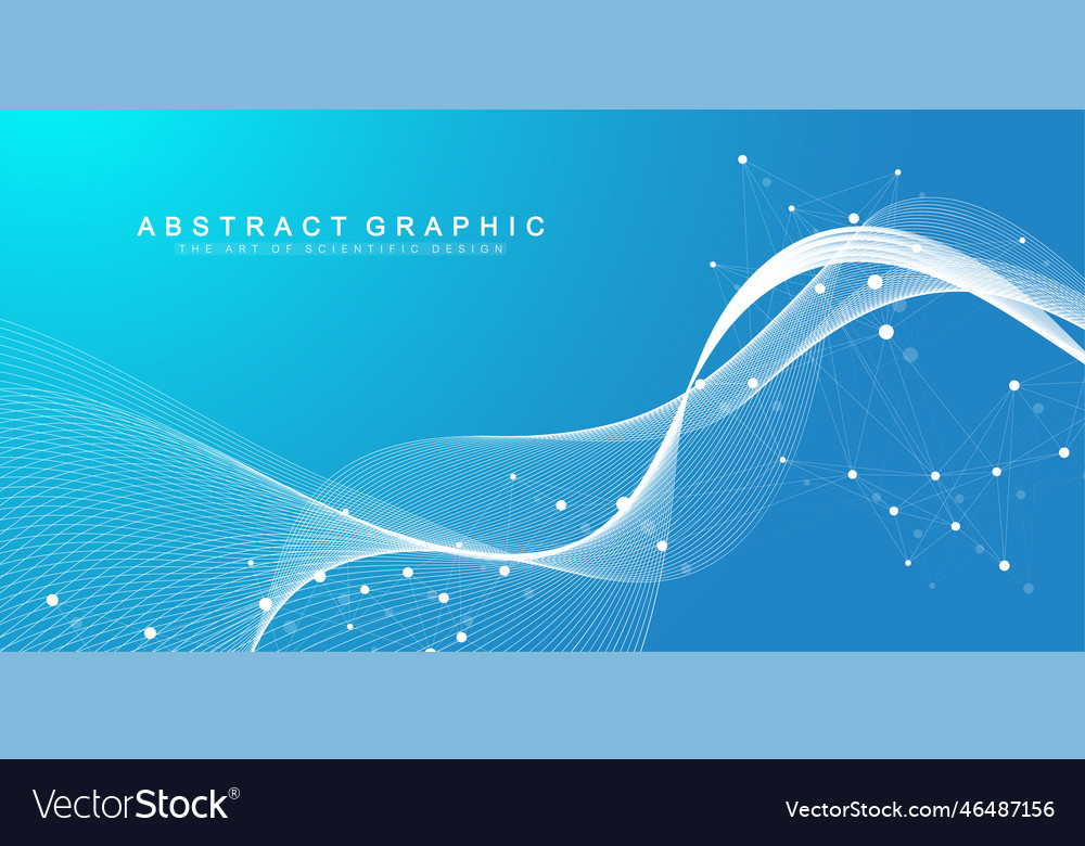 Digits Abstract Background With Connected Line Vector Image
